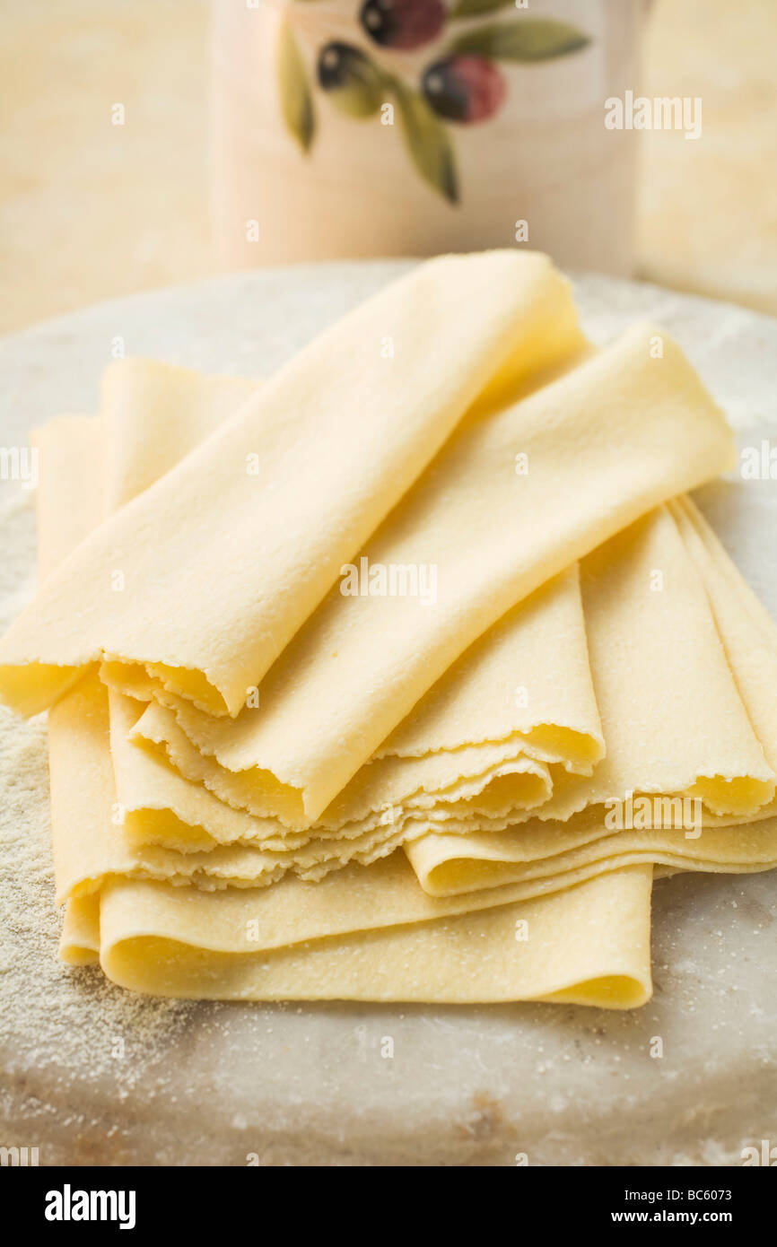 Rolled-out pasta dough Stock Photo - Alamy
