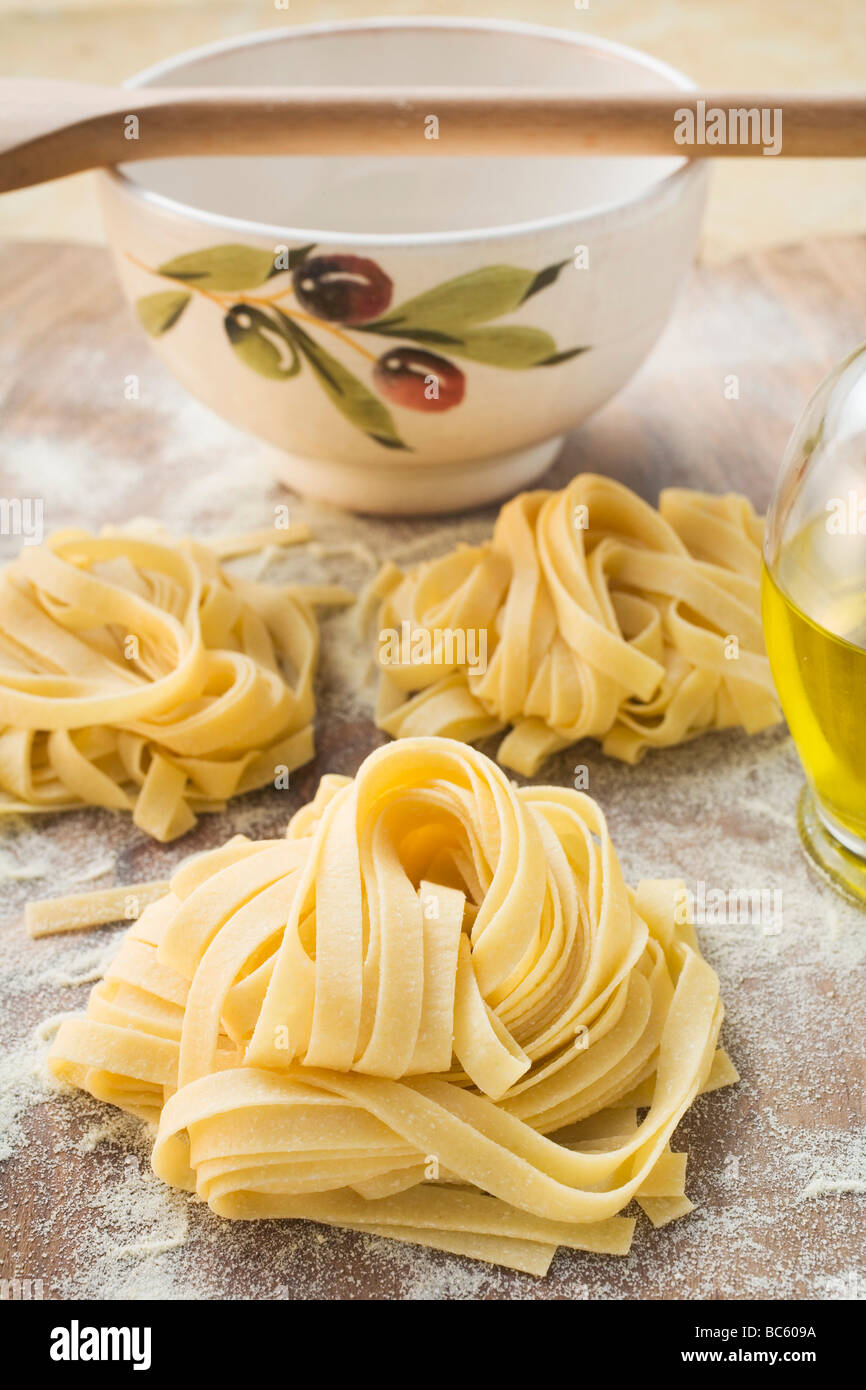 Home-made ribbon pasta Stock Photo - Alamy