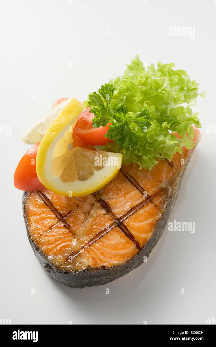 Grilled salmon cutlet Stock Photo - Alamy