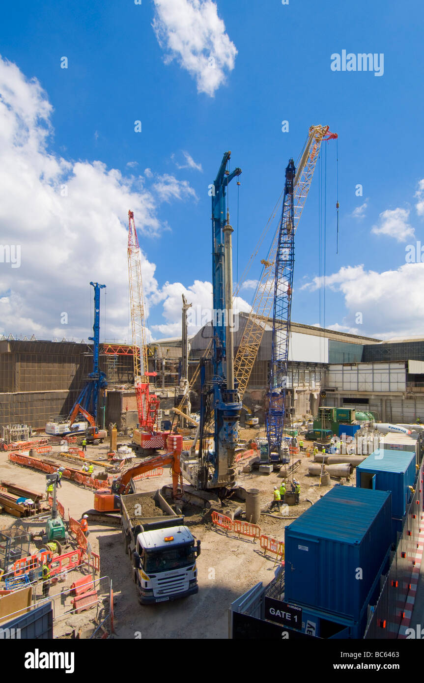 The construction site of the Shard building near London Bridge during ...