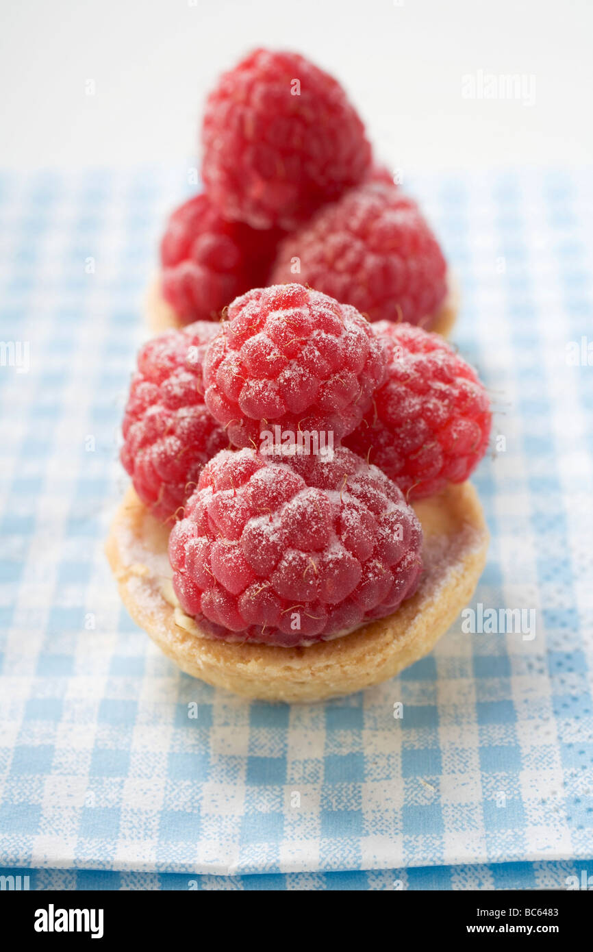 Two raspberry tarts Stock Photo - Alamy