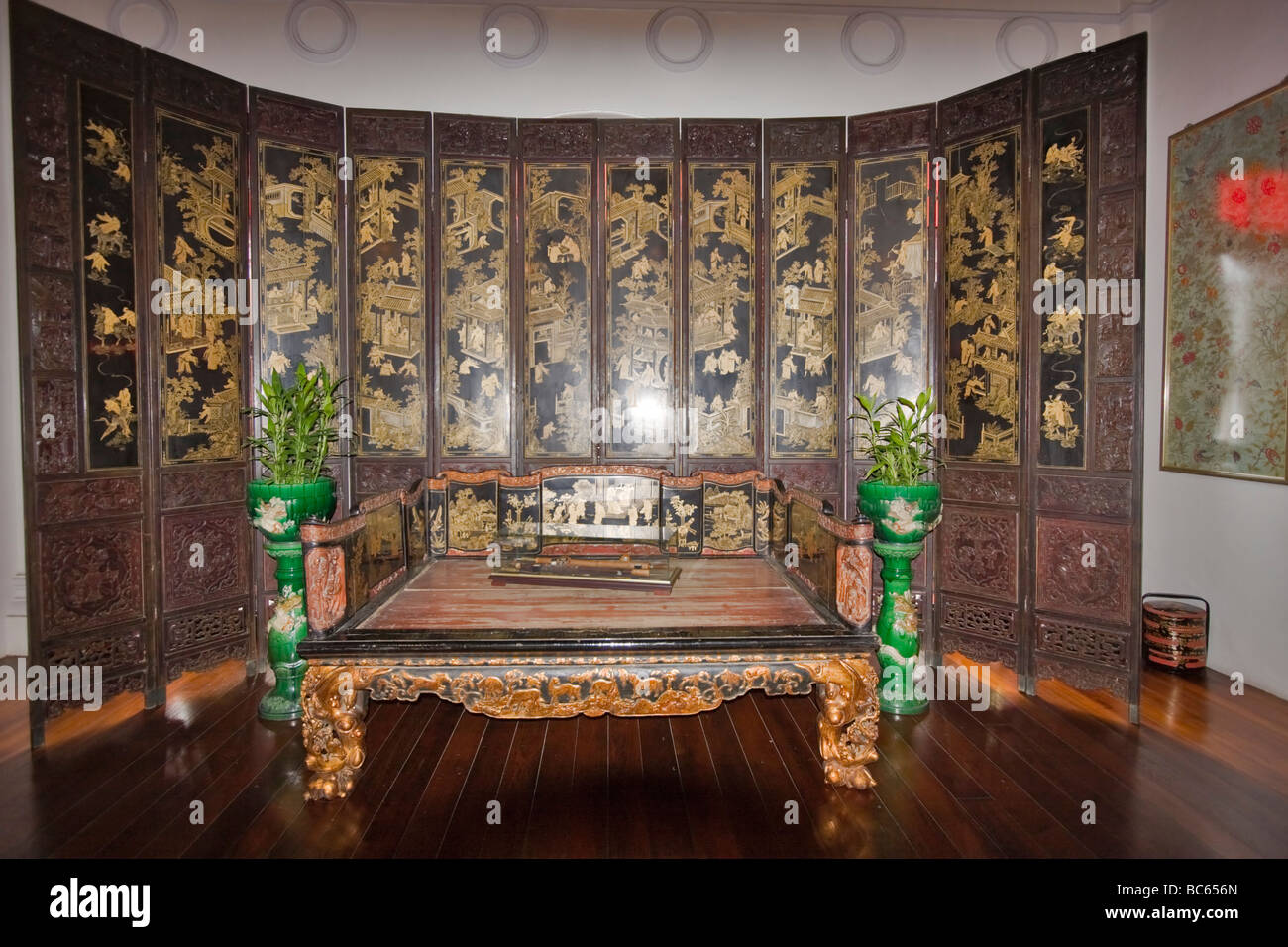 16th Century Opium Bed Lattice Canopy