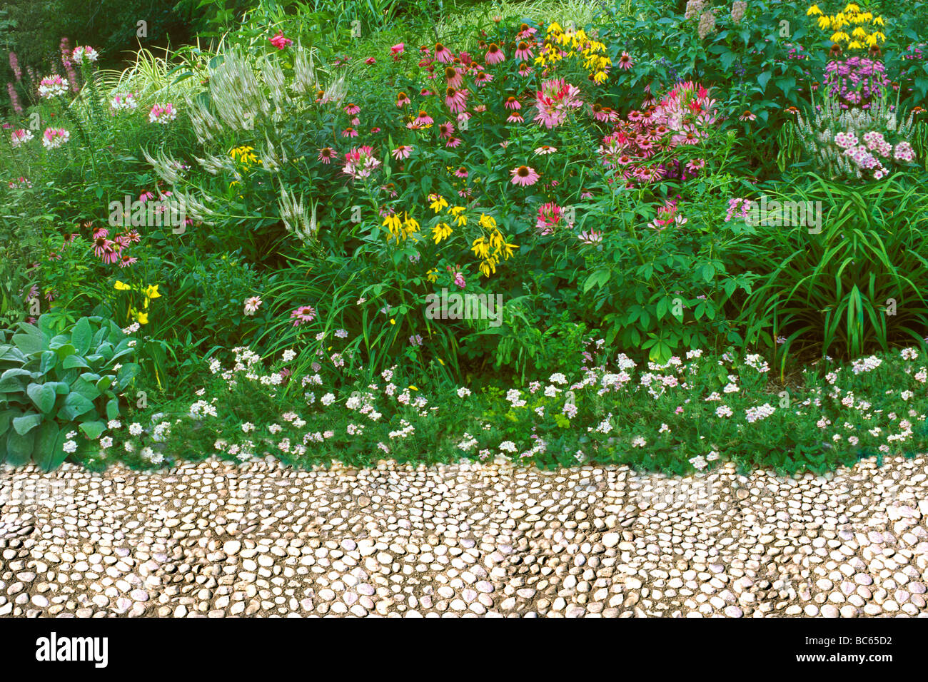 Special aggregate walkway path designed for informal garden, Midwest ...