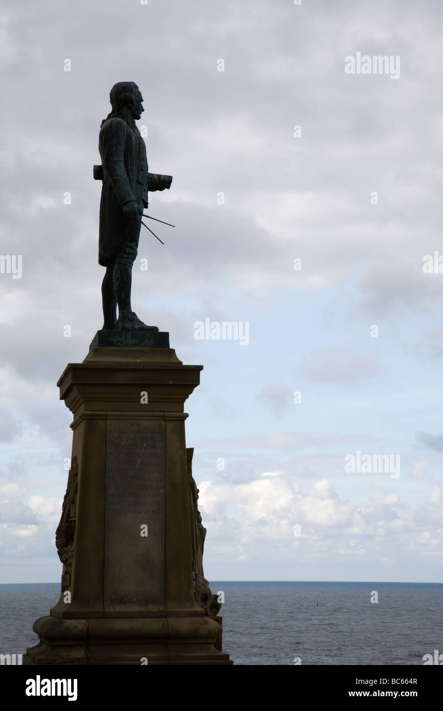 The Captain Cook monument in Whitby, North Yorkshire, England, UK Stock ...