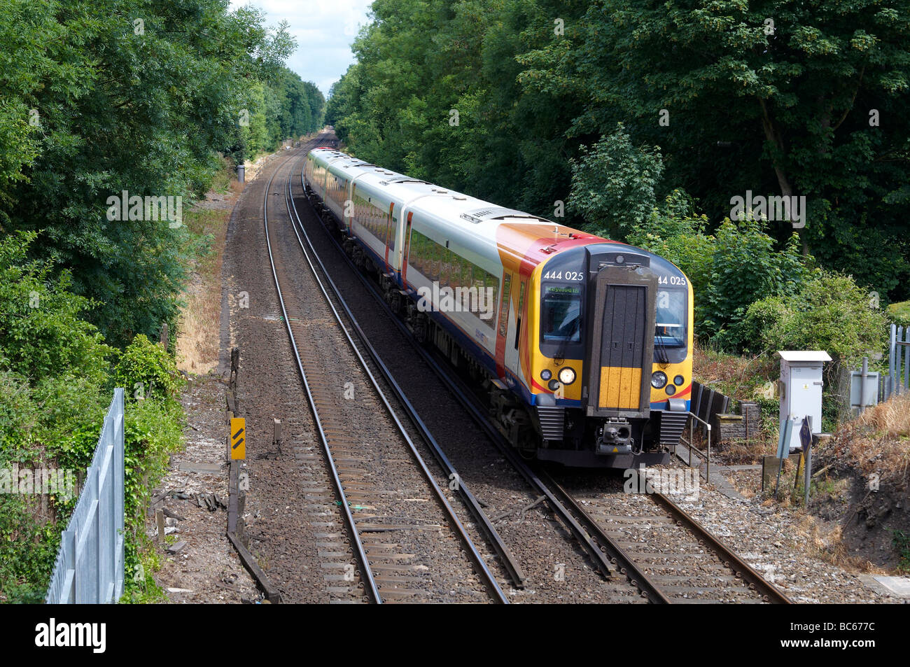 SWT (South West Trains) Class 444 electric unit near Winchester o the ...