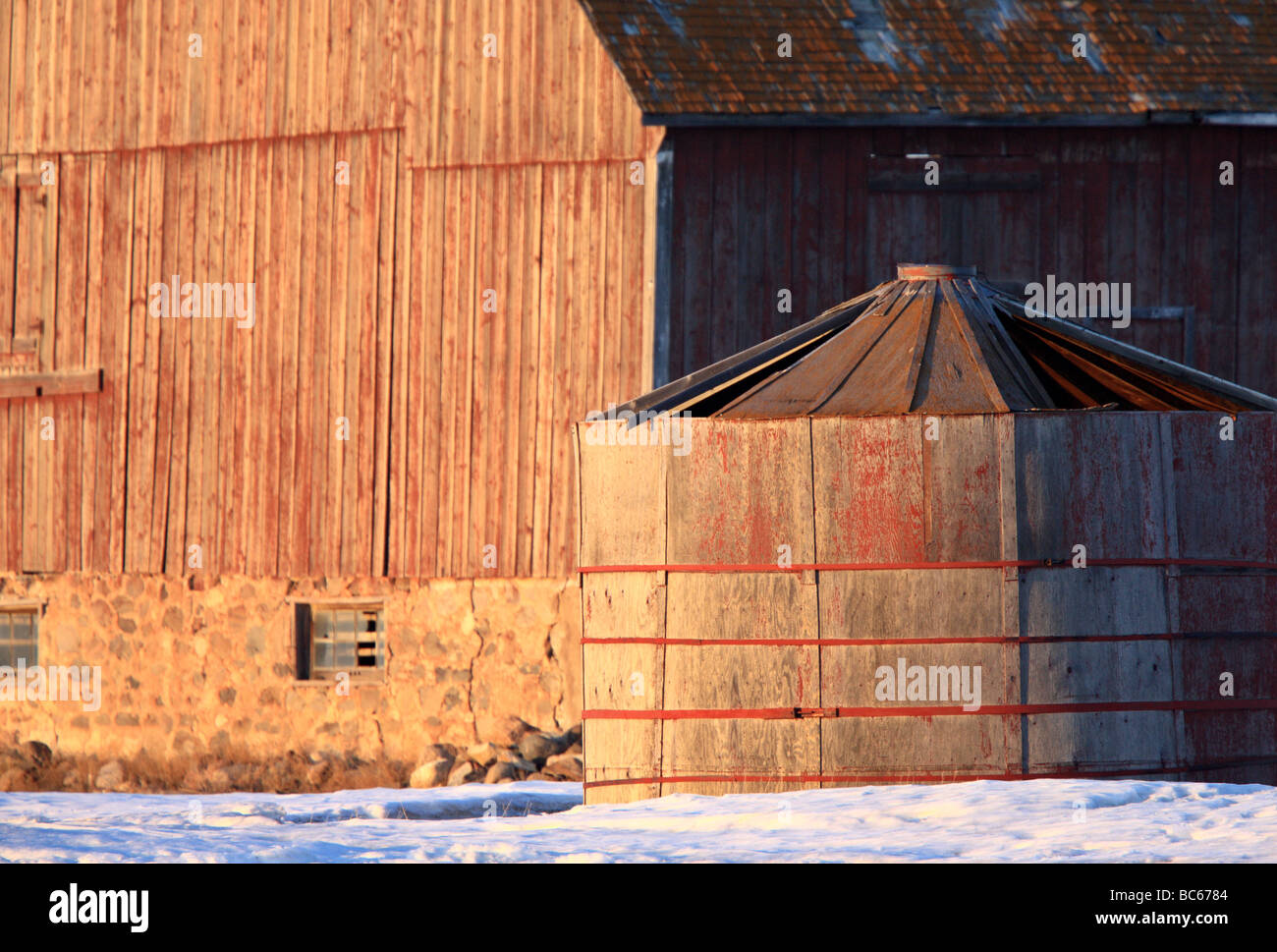 Wooden Granary at Sunset Canada Stock Photo - Alamy