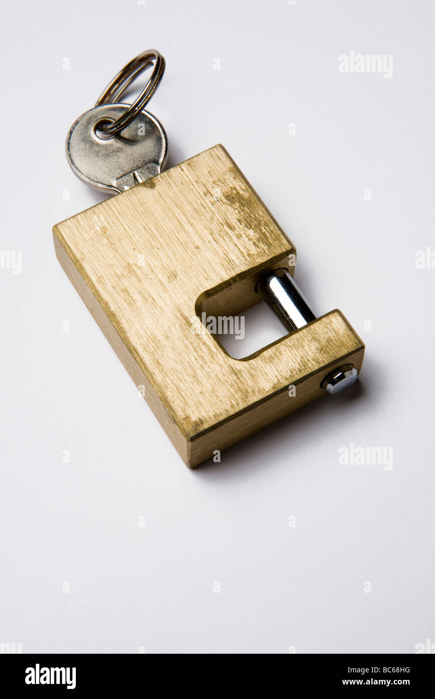 padlock with key Stock Photo - Alamy