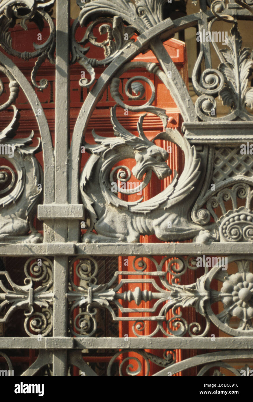Wrought iron gate at the Royal Academy, Piccadilly, London Stock Photo ...