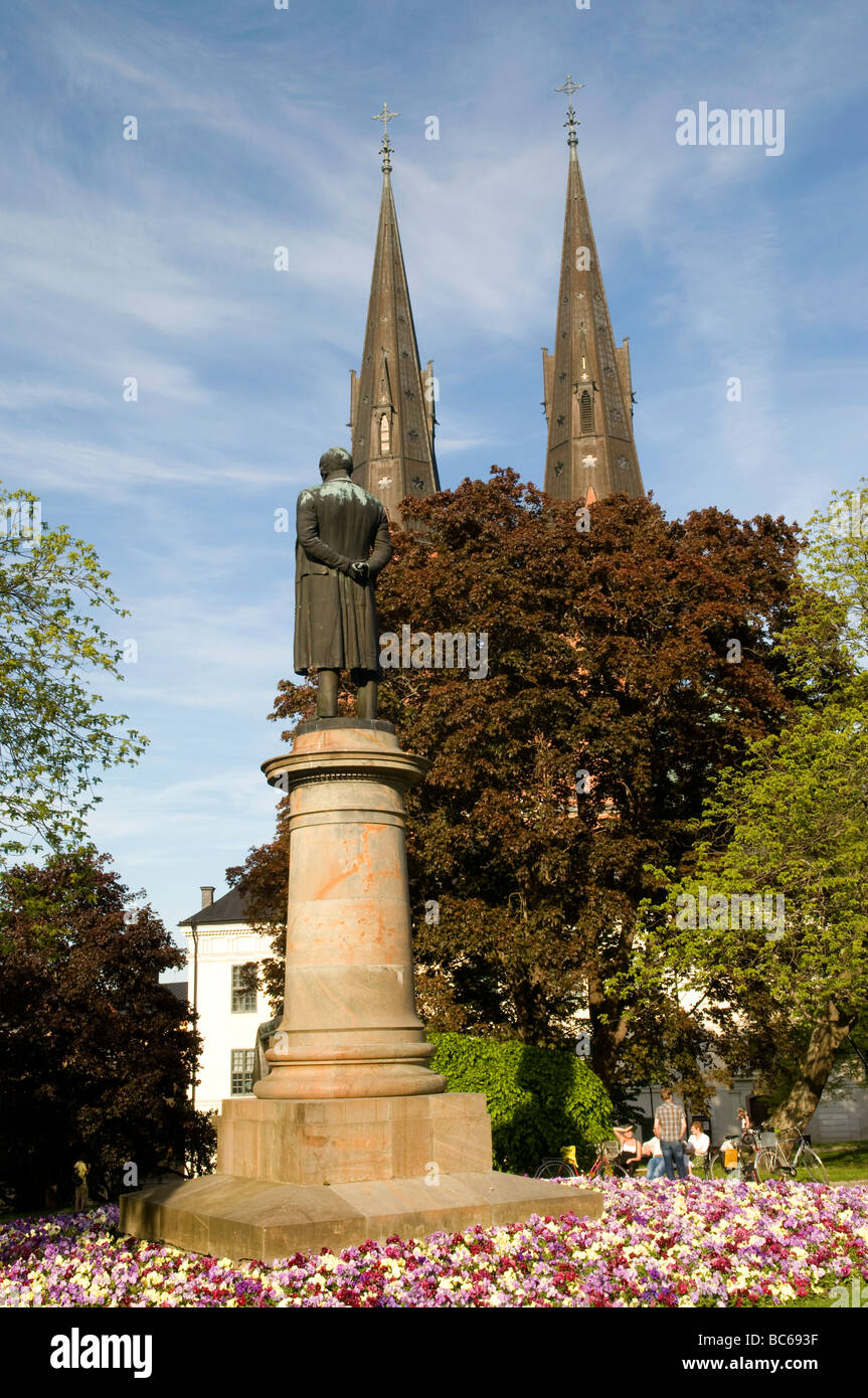 University Park in Uppsala with the statue of Erik Gustaf Geijer Stock ...