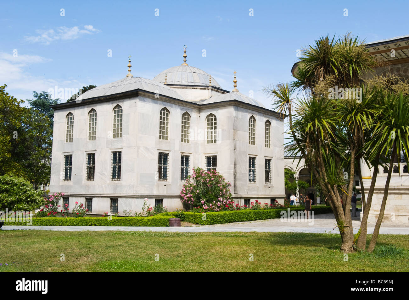 Turkey , Istanbul ,Topkapi Palace , outside elegant marble building of ...