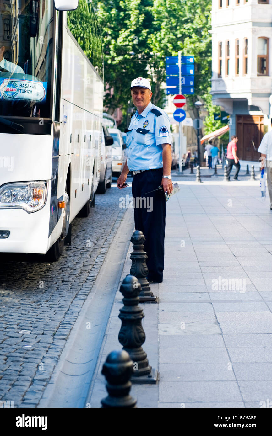 Turkey , Istanbul , trafic policeman or police officer in uniform ...