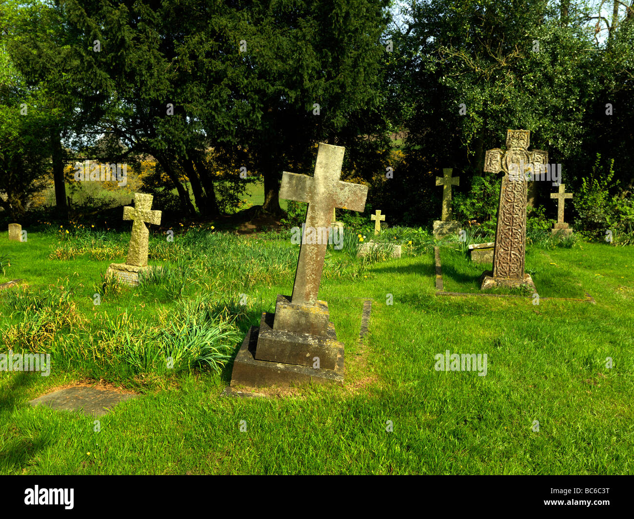 Graveyard of St John the Evangelist Church Wotton Surrey England Stock ...