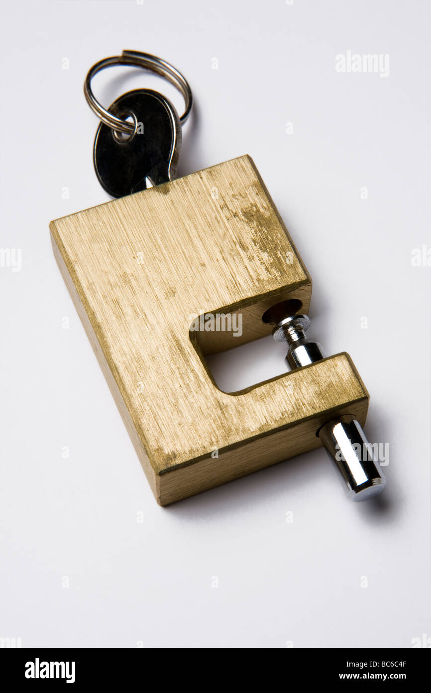 padlock with key Stock Photo - Alamy