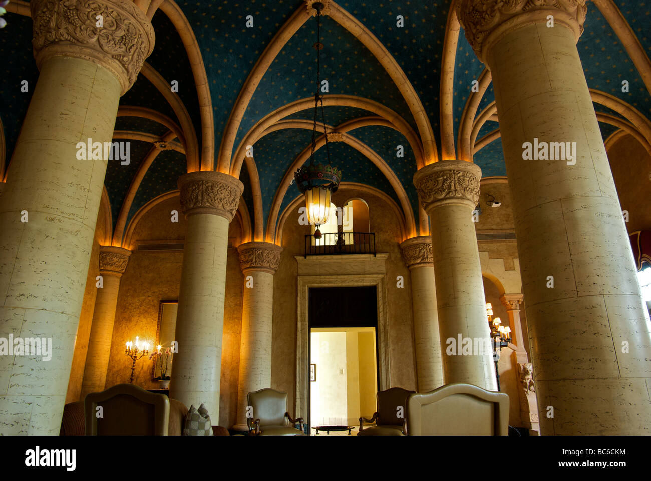Colonaded gothic arched lobby Biltmore Hotel Stock Photo - Alamy