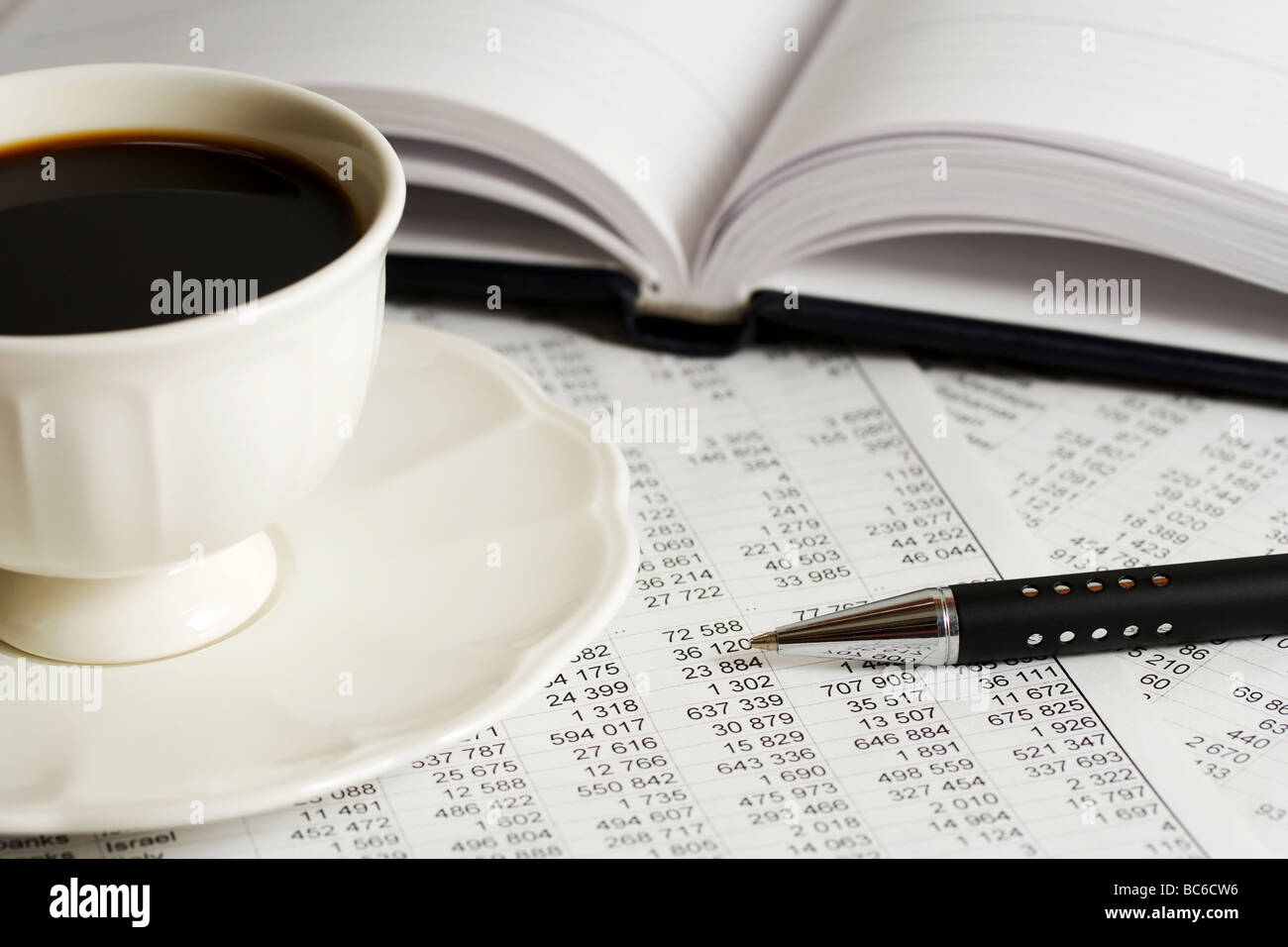 Coffee and accounting Stock Photo - Alamy