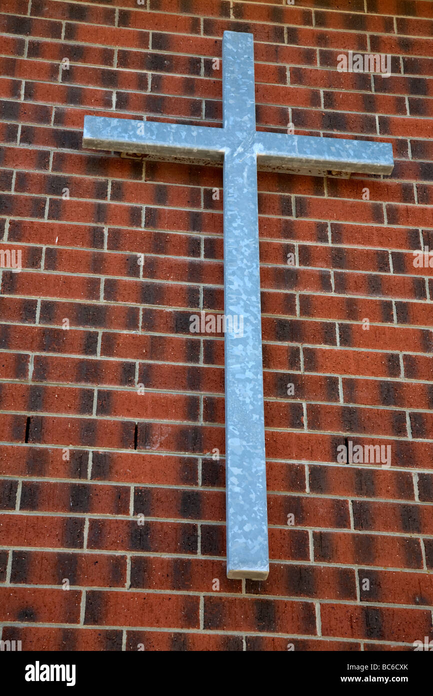 Large Cross Hanging On Church Brick Wall Adelaide Australia Stock Photo ...