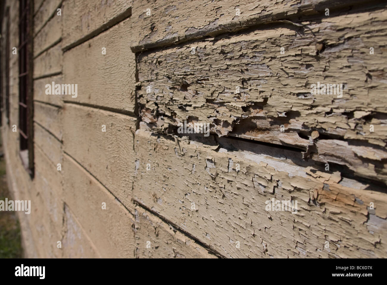 Flaking paint on wood, outside of building Stock Photo - Alamy