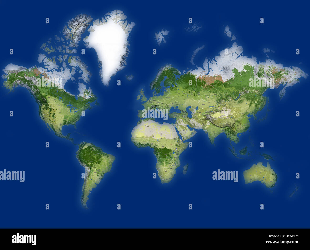Map showing countries and continents Stock Photo - Alamy