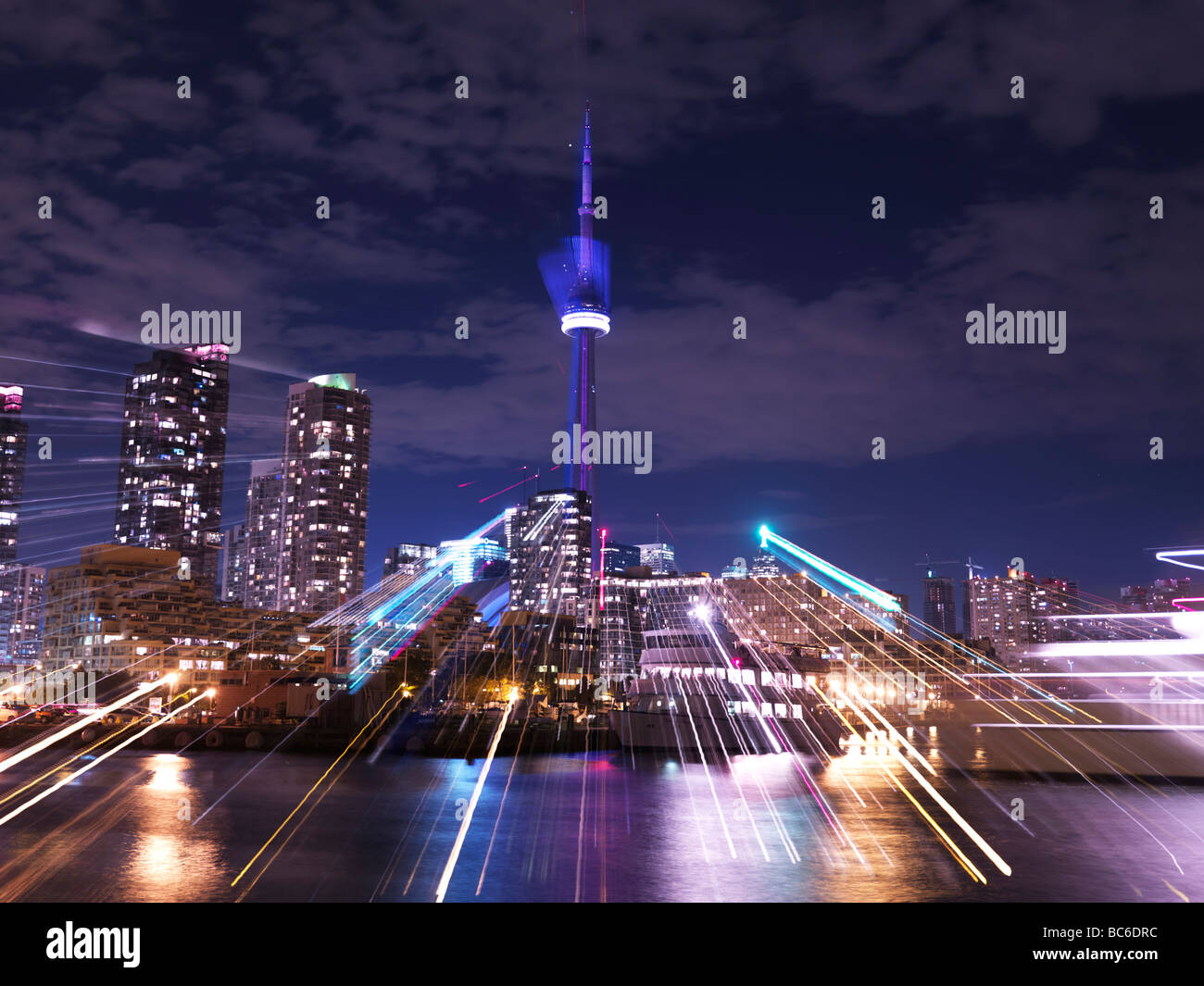 Toronto harbourfront skyline nighttime scenery Stock Photo - Alamy