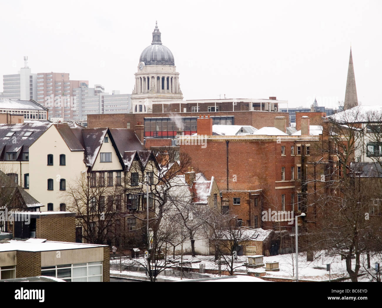 Nottingham skyline, viewed from the terrace of the castle in Nottingham ...