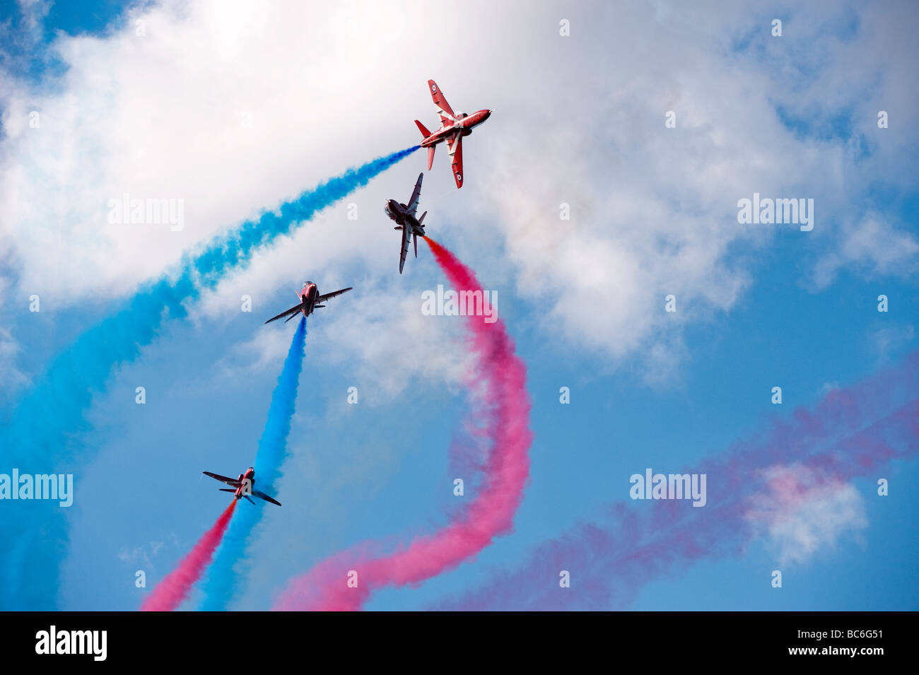 Aerobatic display by the RAF Red Arrows Display Team at the Forres ...