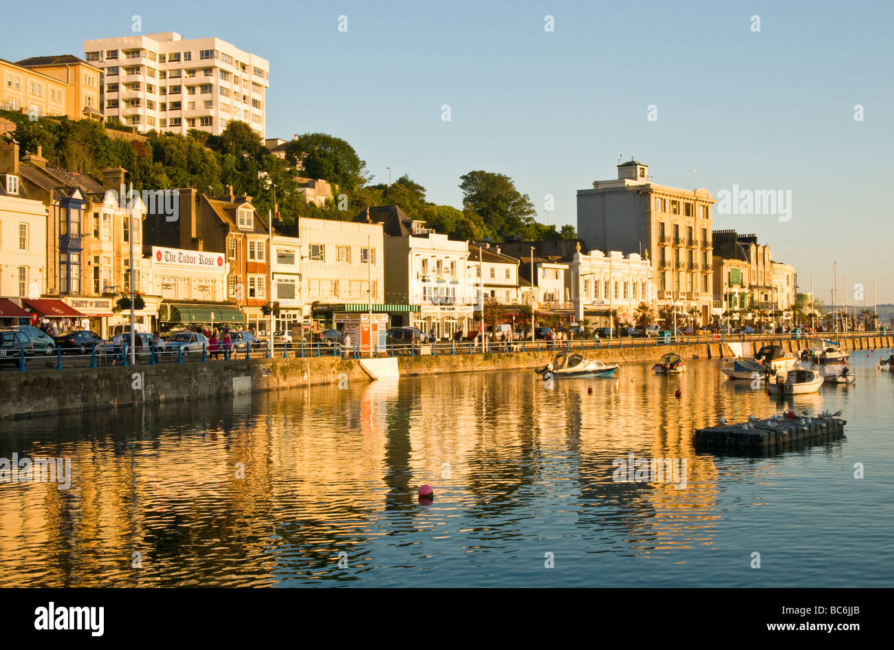 Torquay Harbour Torbay on the English Riviera on a summer evening with ...