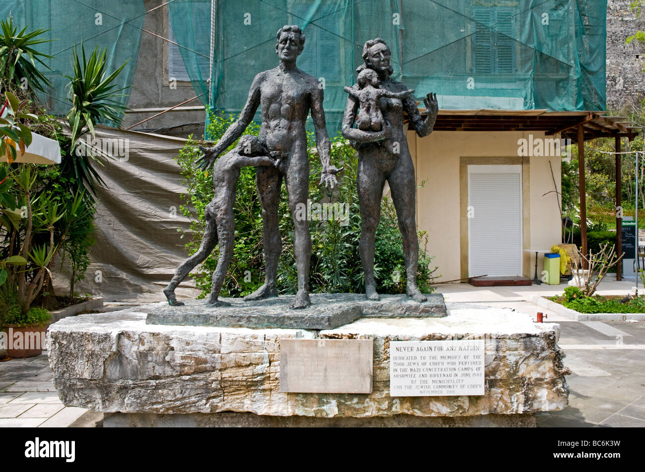 A bronze statue dedicated to the memory of the Jews of Corfu who ...