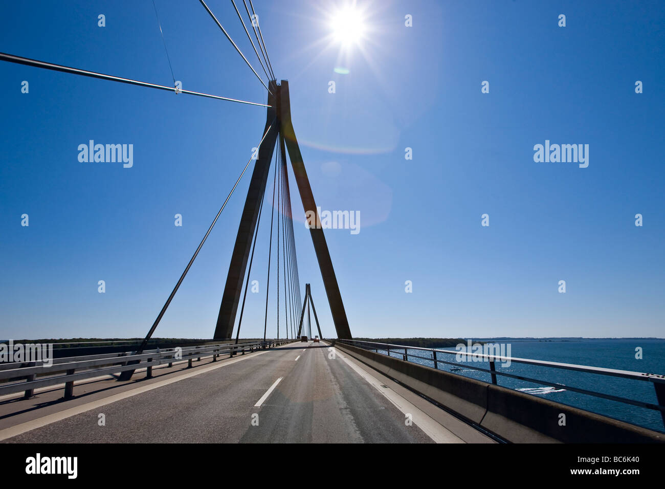 Crossing the Faro Bridge between Zealand and Falster in Denmark Stock ...