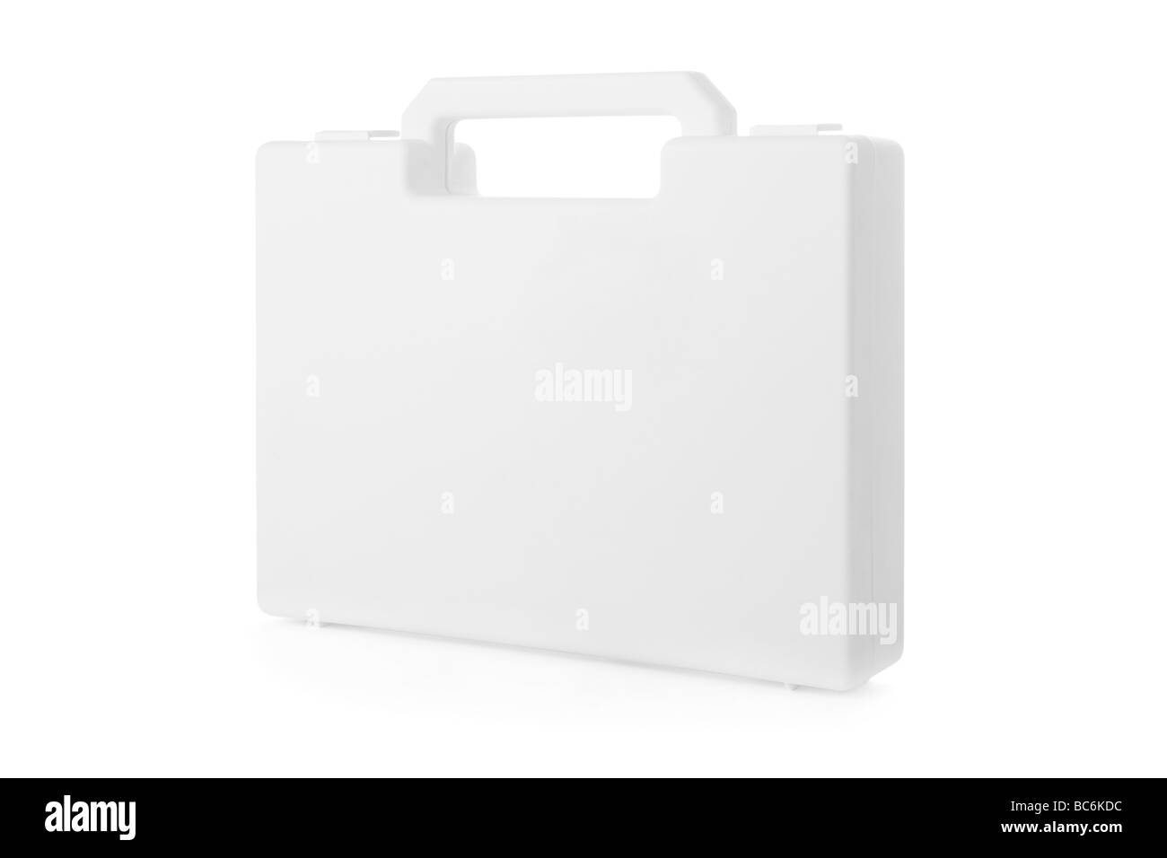 White plastic box isolated on white background Stock Photo - Alamy