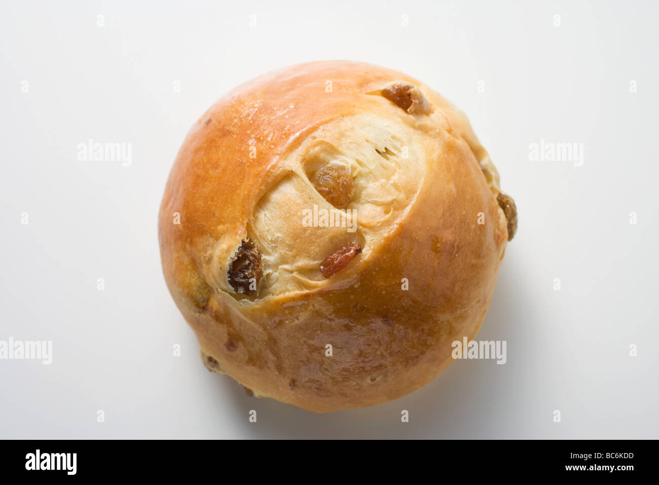 Raisin bun from above Stock Photo - Alamy