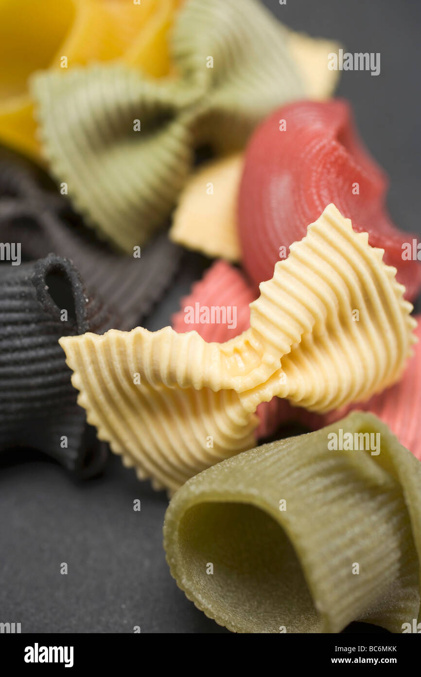 Various types of coloured pasta Stock Photo - Alamy