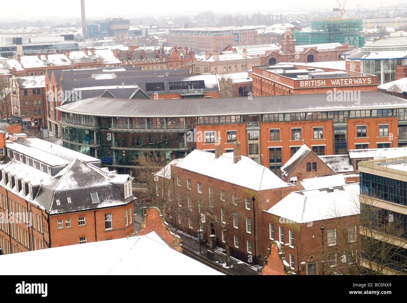 Nottingham skyline, viewed from the terrace of the castle in Nottingham ...