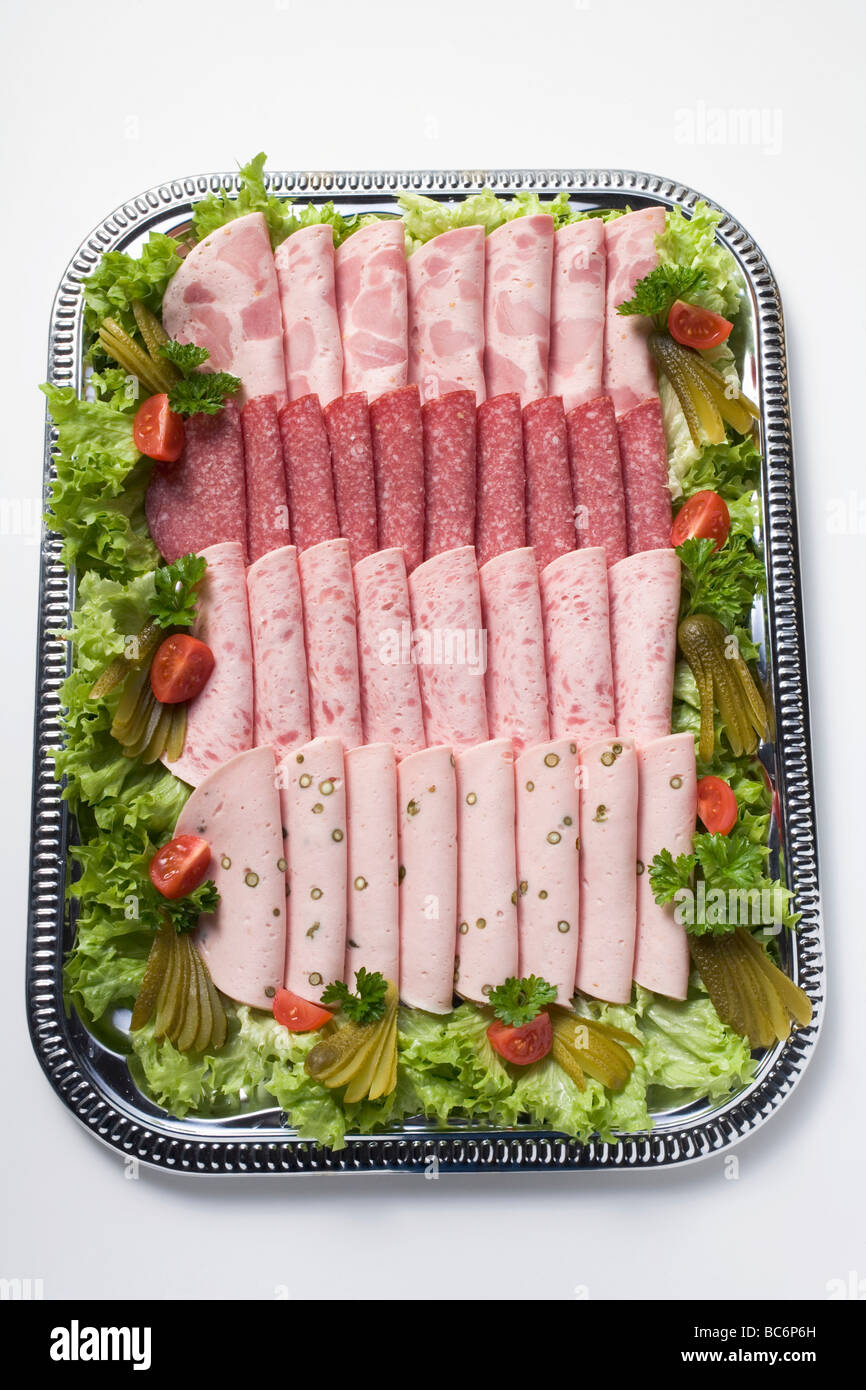 Attractively arranged cold cuts platter Stock Photo - Alamy