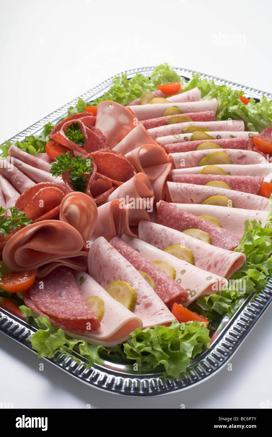 Substantial cold cuts platter Stock Photo - Alamy