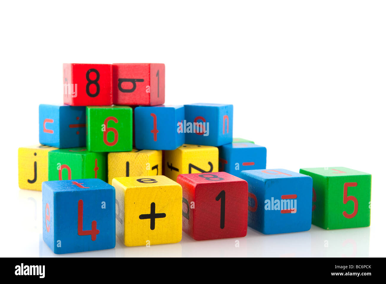 calculate with colorful blocks for back to school Stock Photo - Alamy