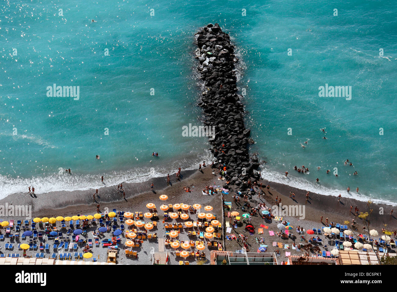 Beach scene from the Amalfi Coast road Italy Stock Photo - Alamy
