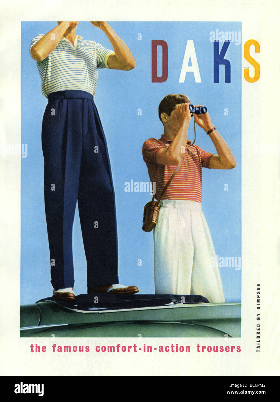 1951 colour advertisement for Daks trousers Stock Photo - Alamy