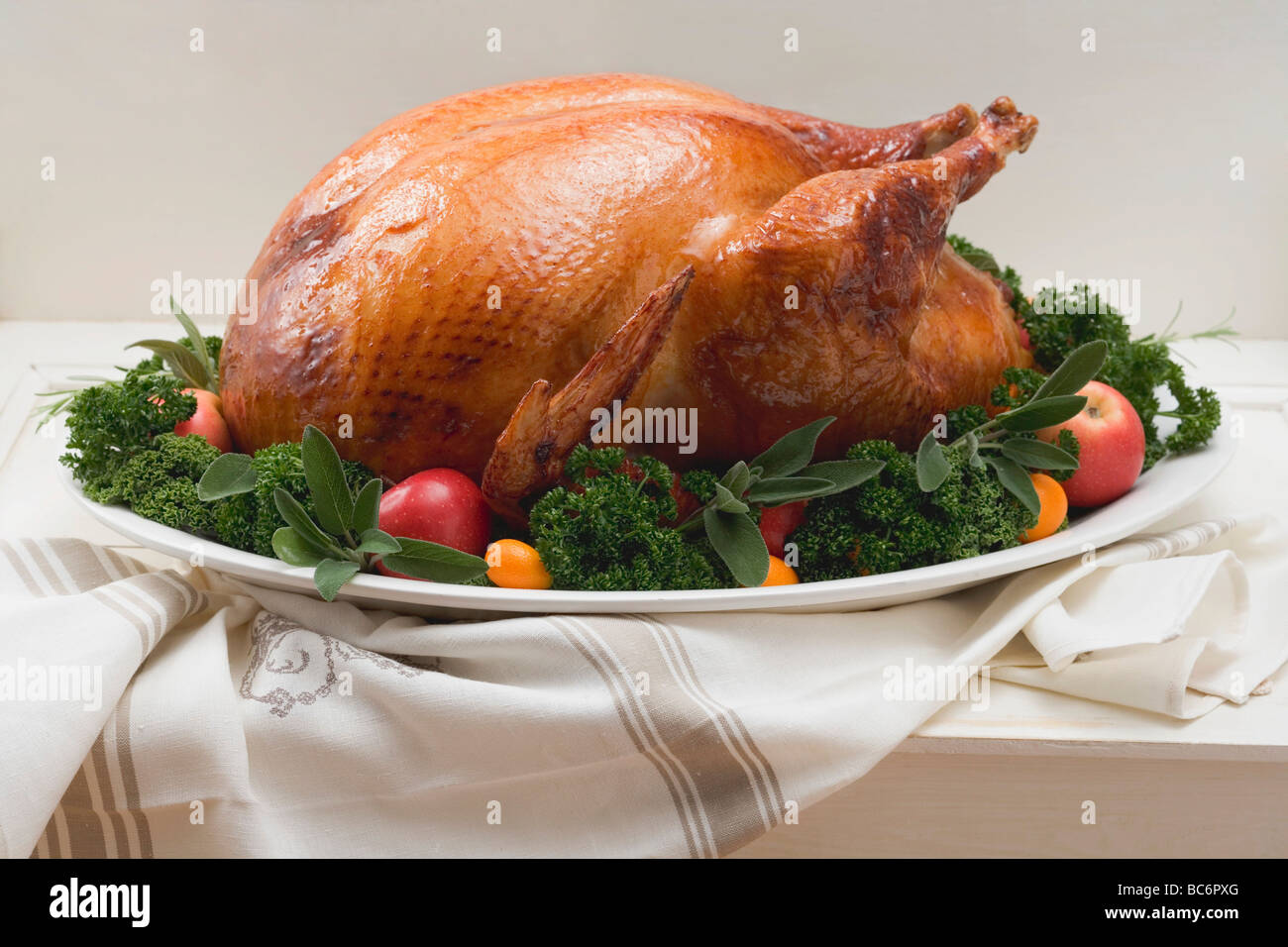 Whole roast turkey with herbs and fruit Stock Photo - Alamy