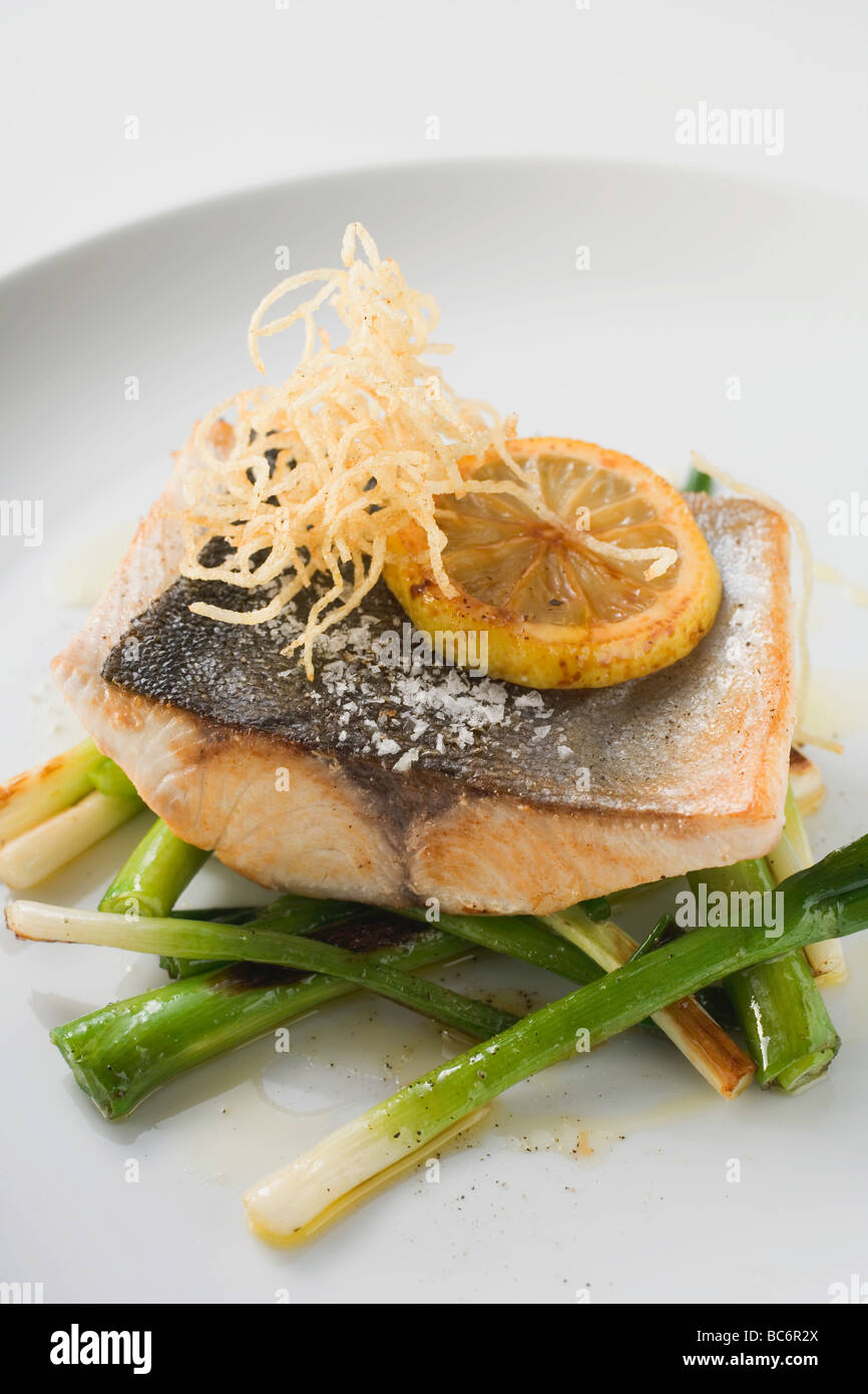 Fish fillet with scallion hi-res stock photography and images - Alamy