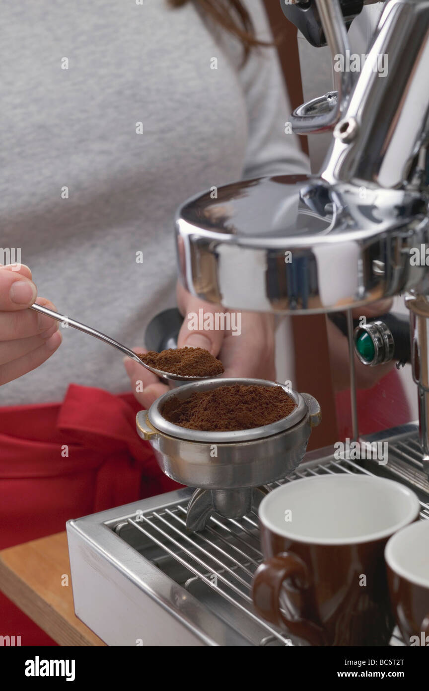 Espresso machine holder filling coffee hi-res stock photography and ...