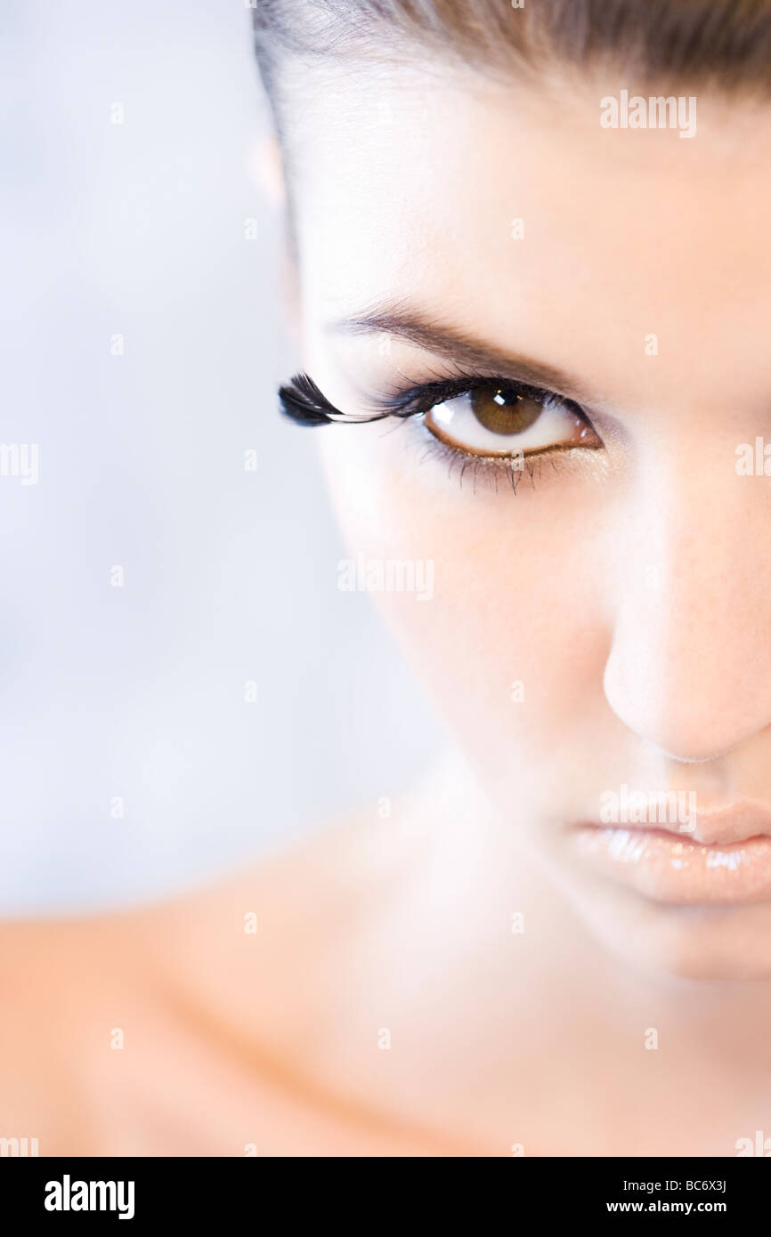 beauty woman with fake lashes Stock Photo - Alamy