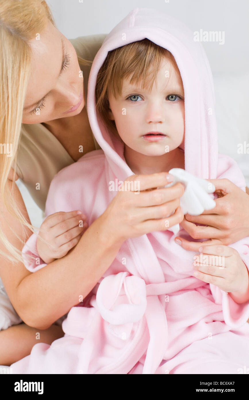 small girl with fever Stock Photo - Alamy