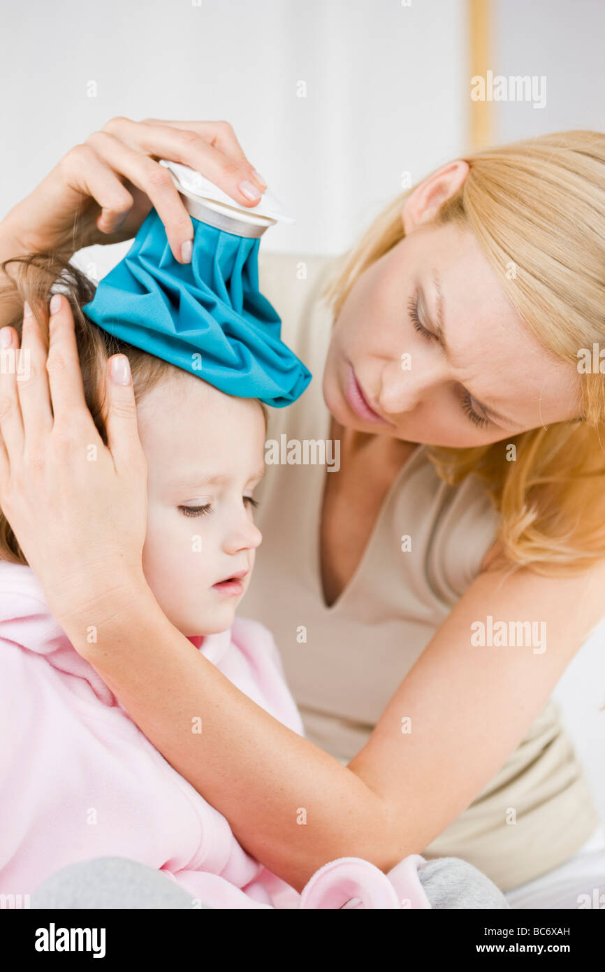 small girl with high-fever Stock Photo - Alamy