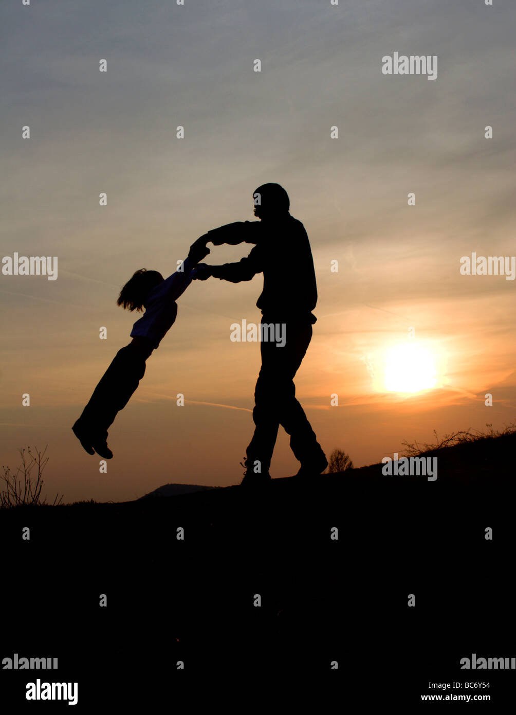 father and daughter - love in sunset Stock Photo - Alamy