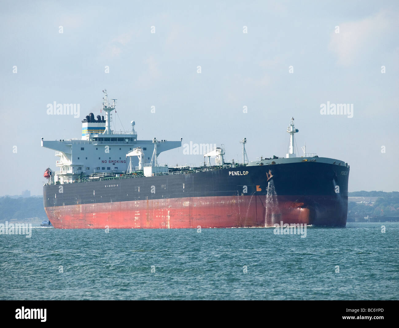 Tanker "Penelop" leaving the Fawley Oil Refinery Terminal Southampton ...