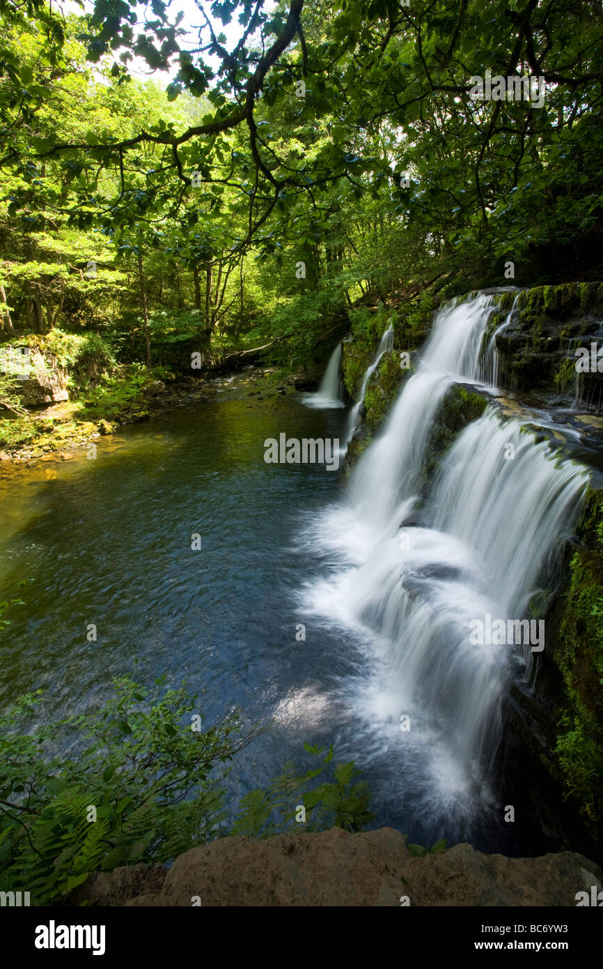 Waterfalls near Ystradfellte, in the Brecon Beacons, Wales Stock Photo ...