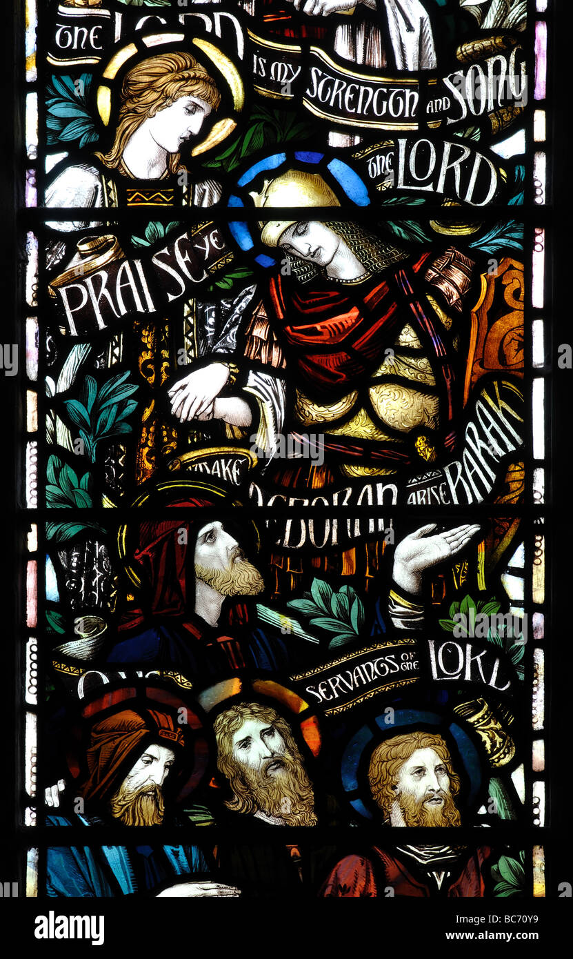 Stained glass of Deborah, Barak, Daniel and his three companions in ...
