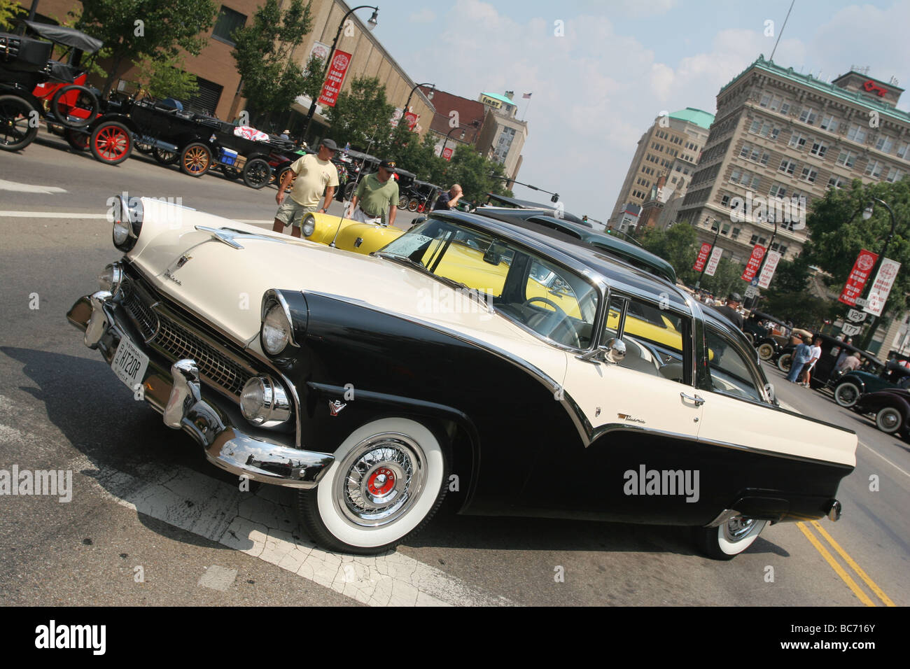 Auto 1955 Ford Fairlane Car Show at Hamilton Ohio Note paper in front ...