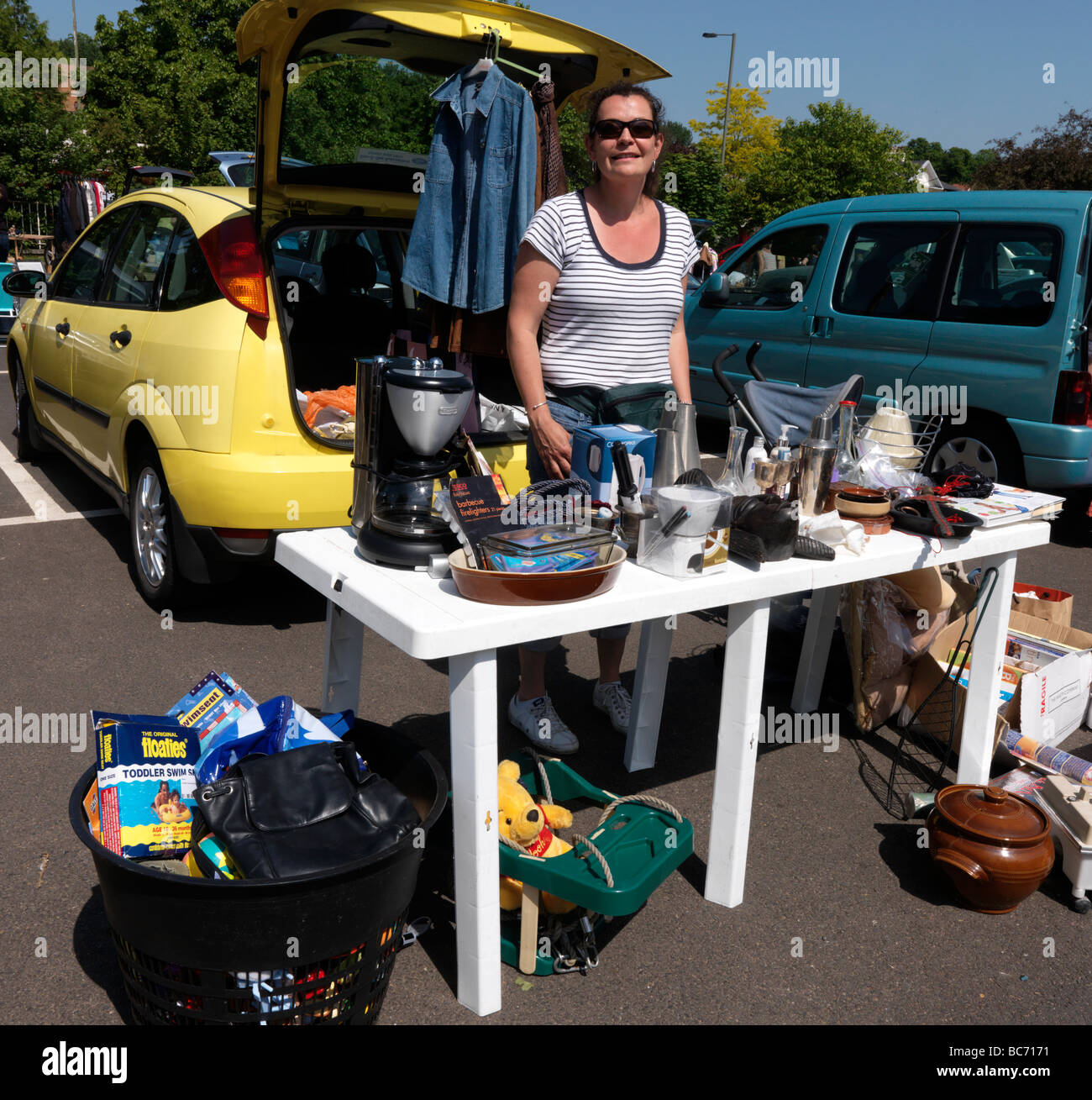 Car Boot Sale to Raise Funds for Epsom Hospital Stock Photo - Alamy