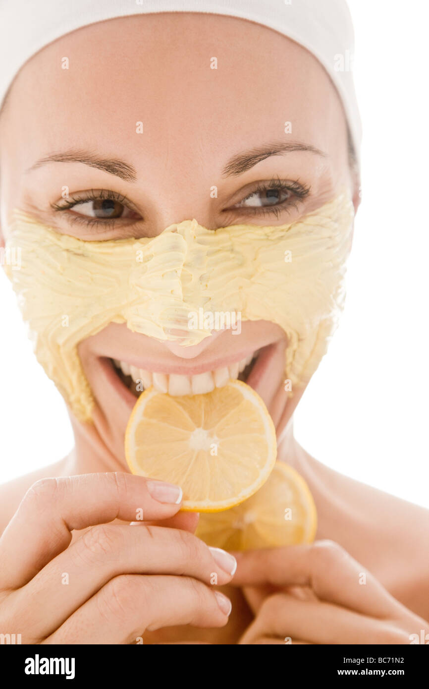 Facial fruits mask woman hi-res stock photography and images - Alamy
